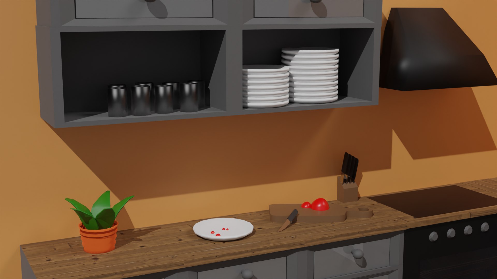 Kitchen Low Poly Model - TurboSquid 2199014