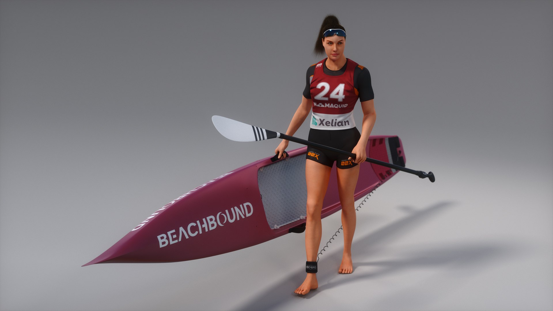 Female Sup Racer Animated HQ 3D - TurboSquid 2089933
