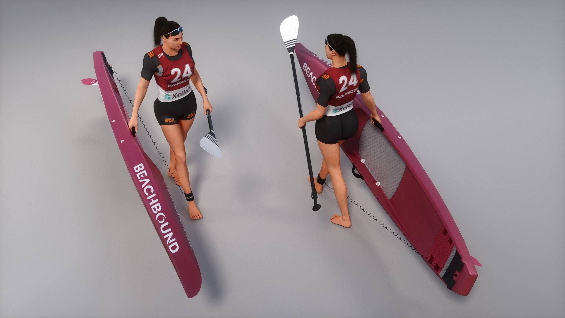 Female Sup Racer Animated HQ 3D - TurboSquid 2089933
