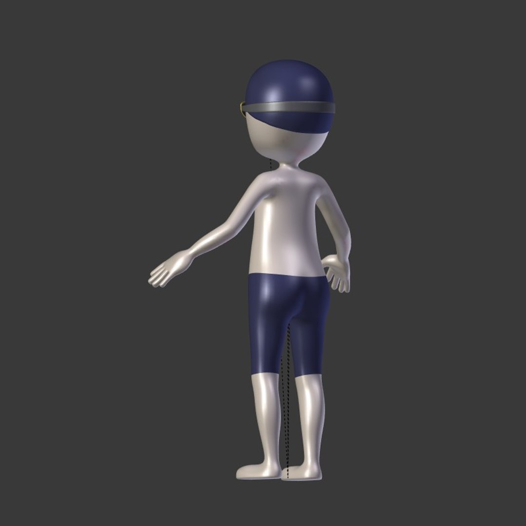 Cartoon Swimmer 3D Model - TurboSquid 1390144