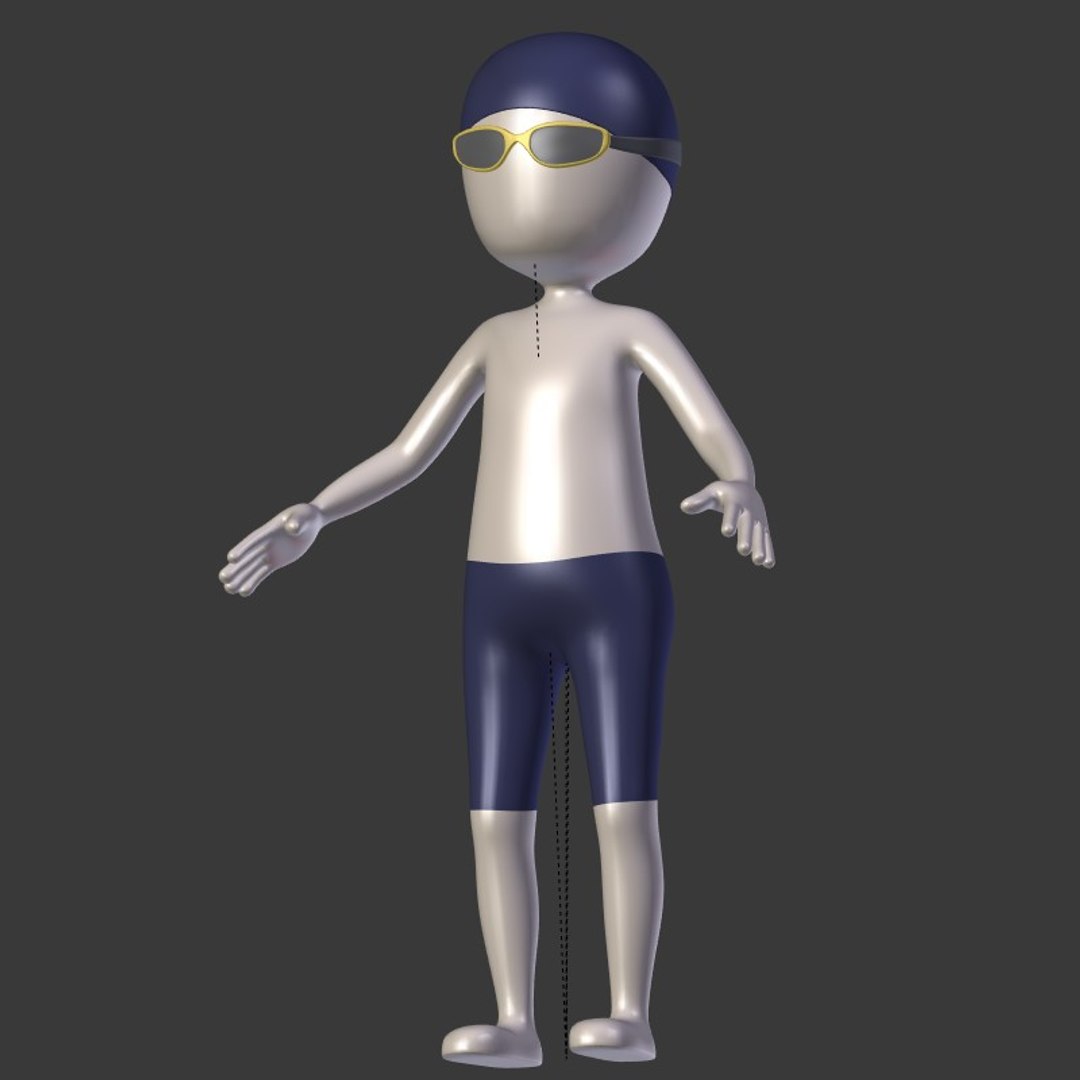 Cartoon Swimmer 3D Model - TurboSquid 1390144