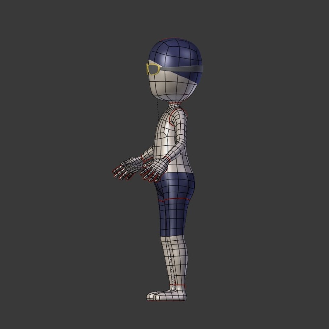 Cartoon Swimmer 3D Model - TurboSquid 1390144