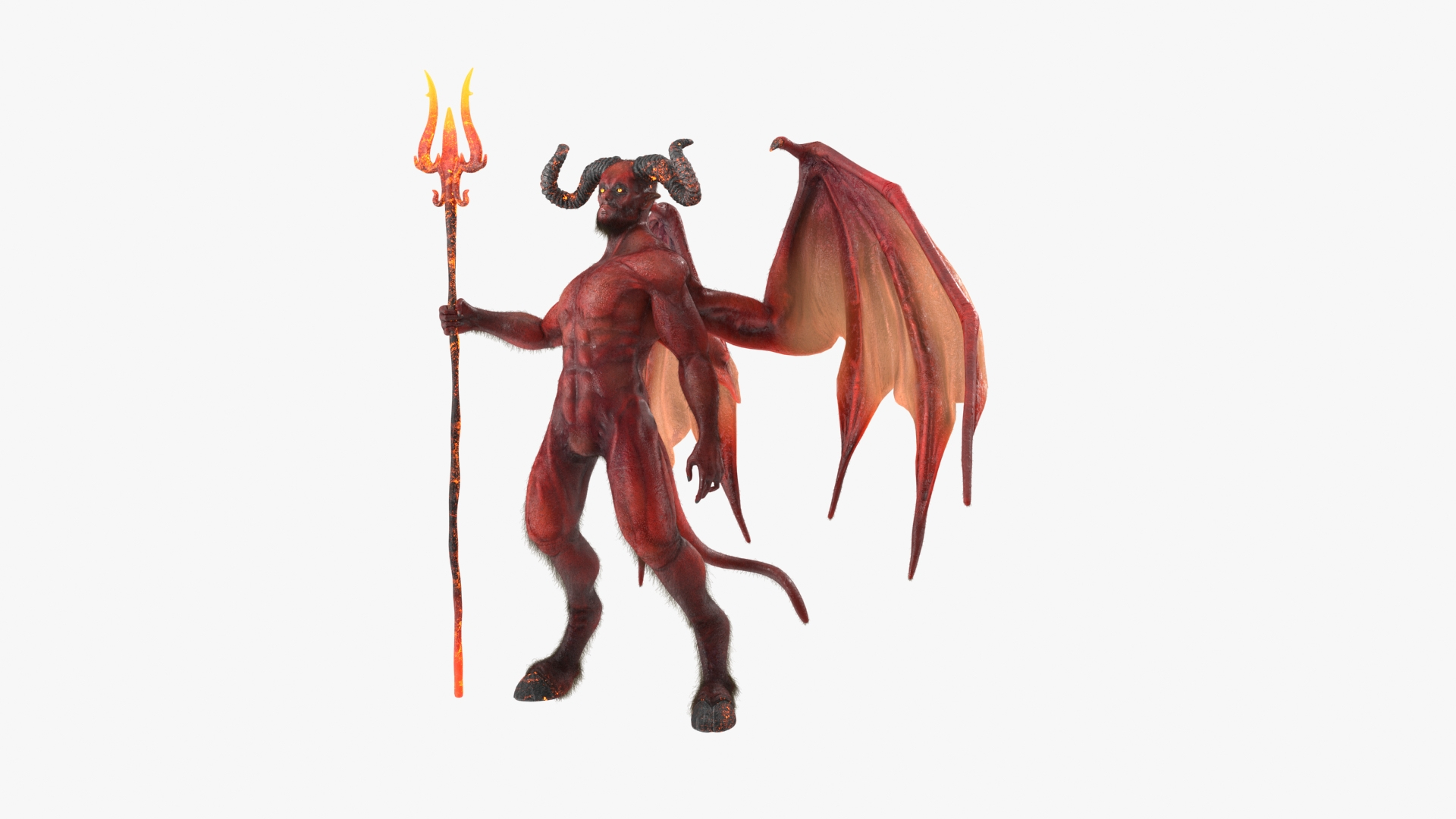 Devil Character With Trident Standing Pose Fur 3D Model - TurboSquid ...