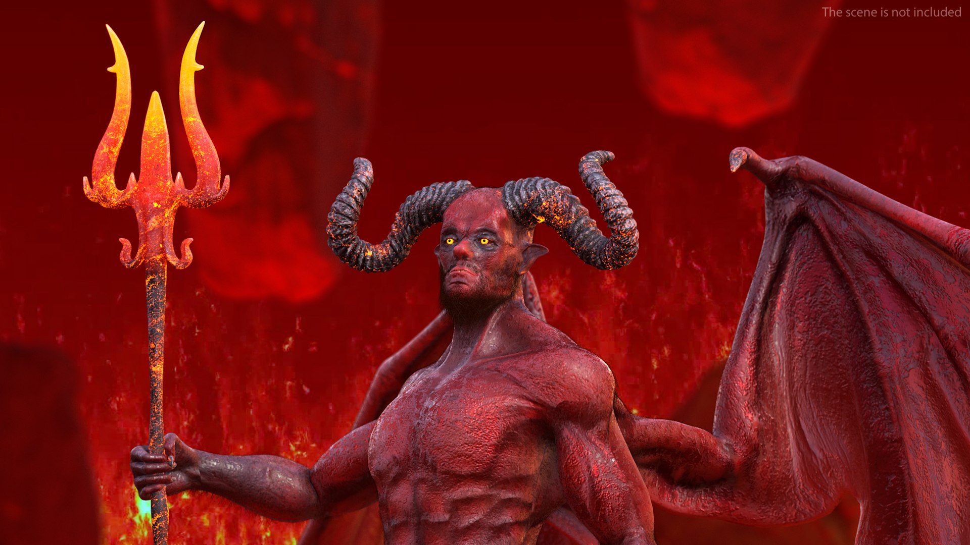 Devil Character With Trident Standing Pose Fur 3D Model - TurboSquid ...