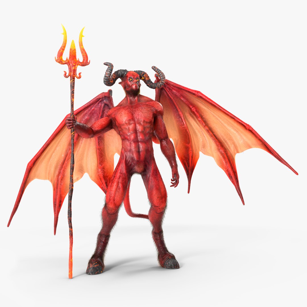 Devil Character with Trident Standing Pose Fur 3D model - TurboSquid ...