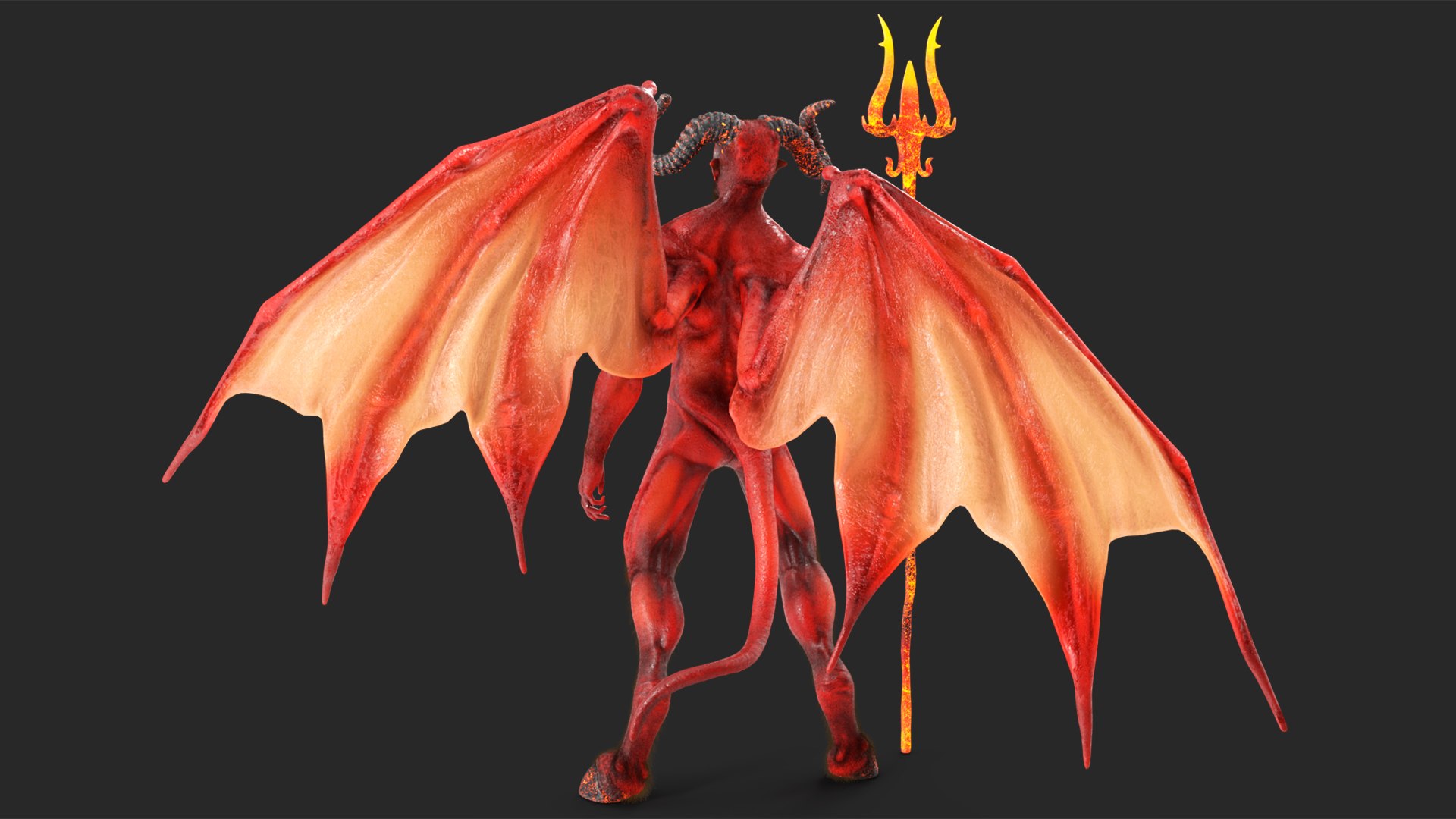 Devil Character With Trident Standing Pose Fur 3D Model - TurboSquid ...