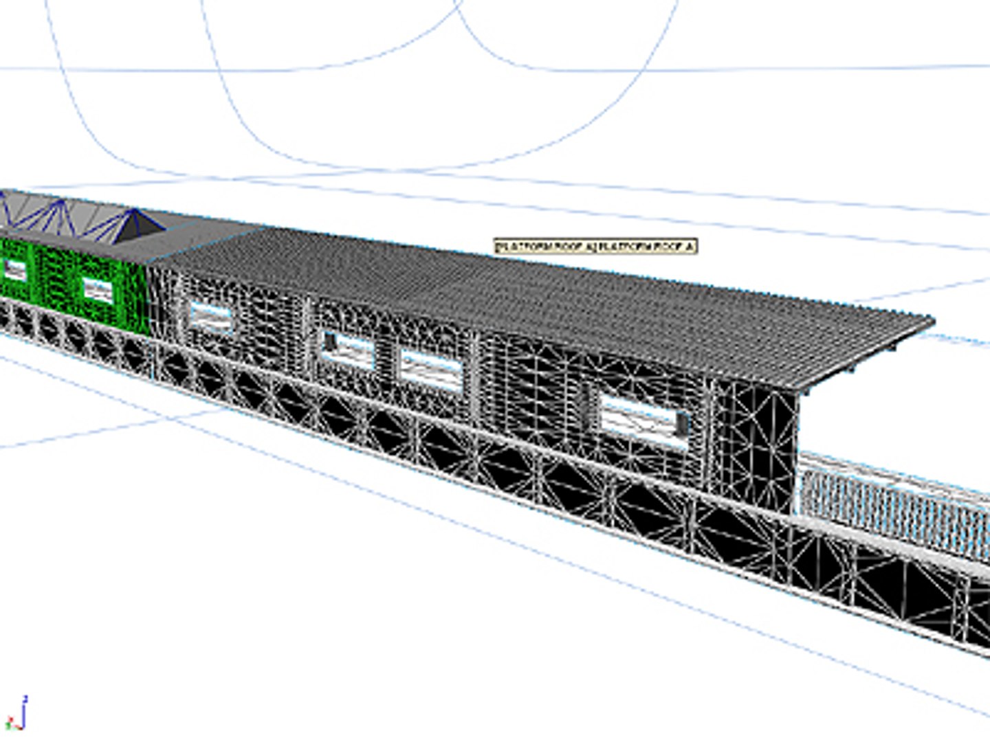 Uni-track Sided Railway Station 3d Model