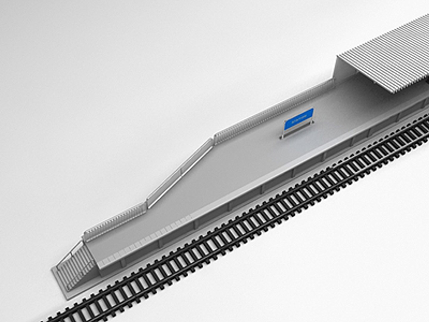 Uni-track Sided Railway Station 3d Model