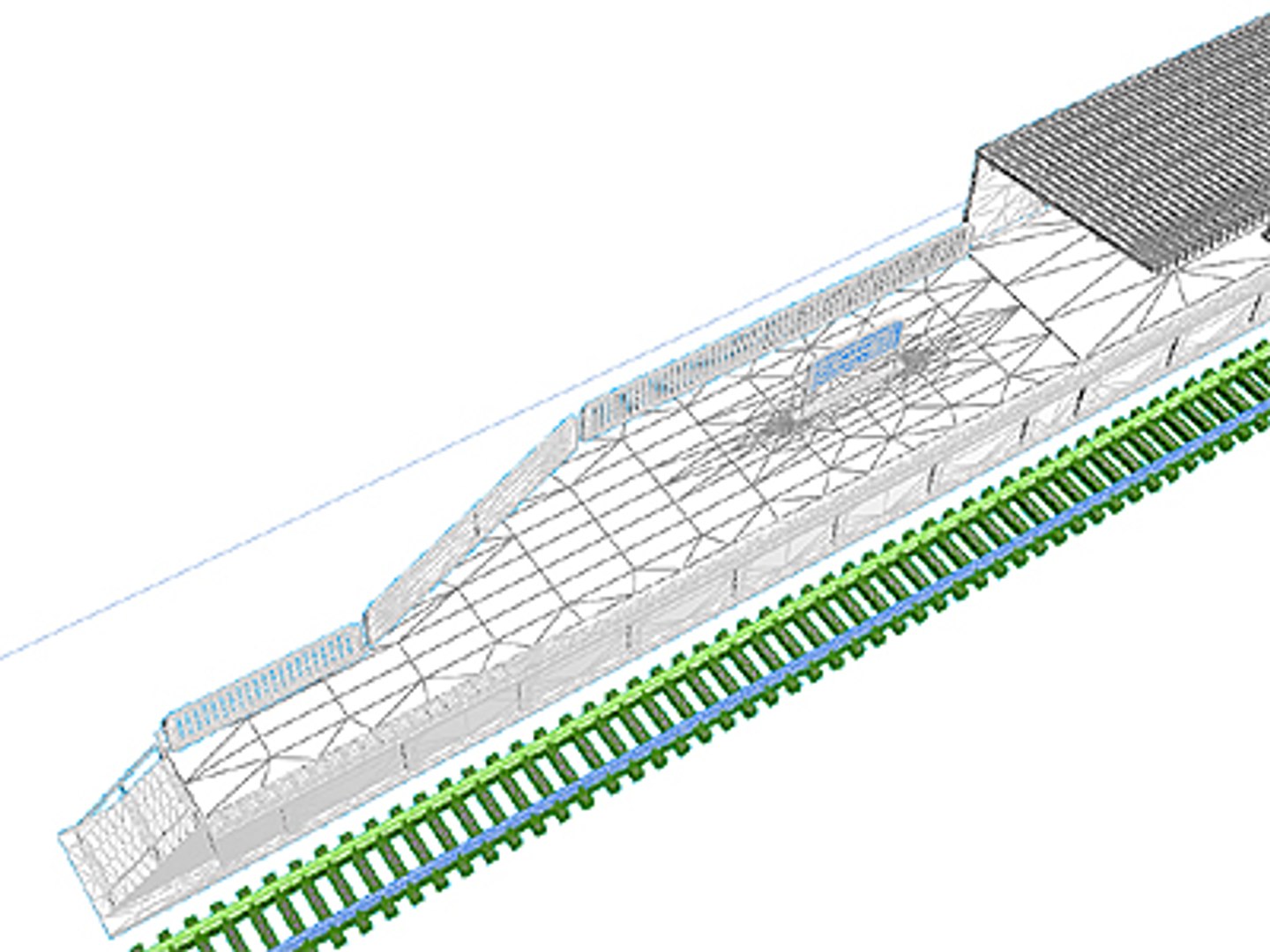Uni-track Sided Railway Station 3d Model