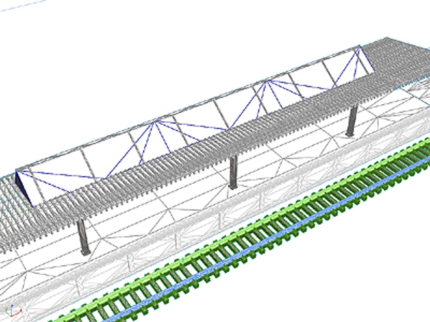 Uni-track Sided Railway Station 3d Model