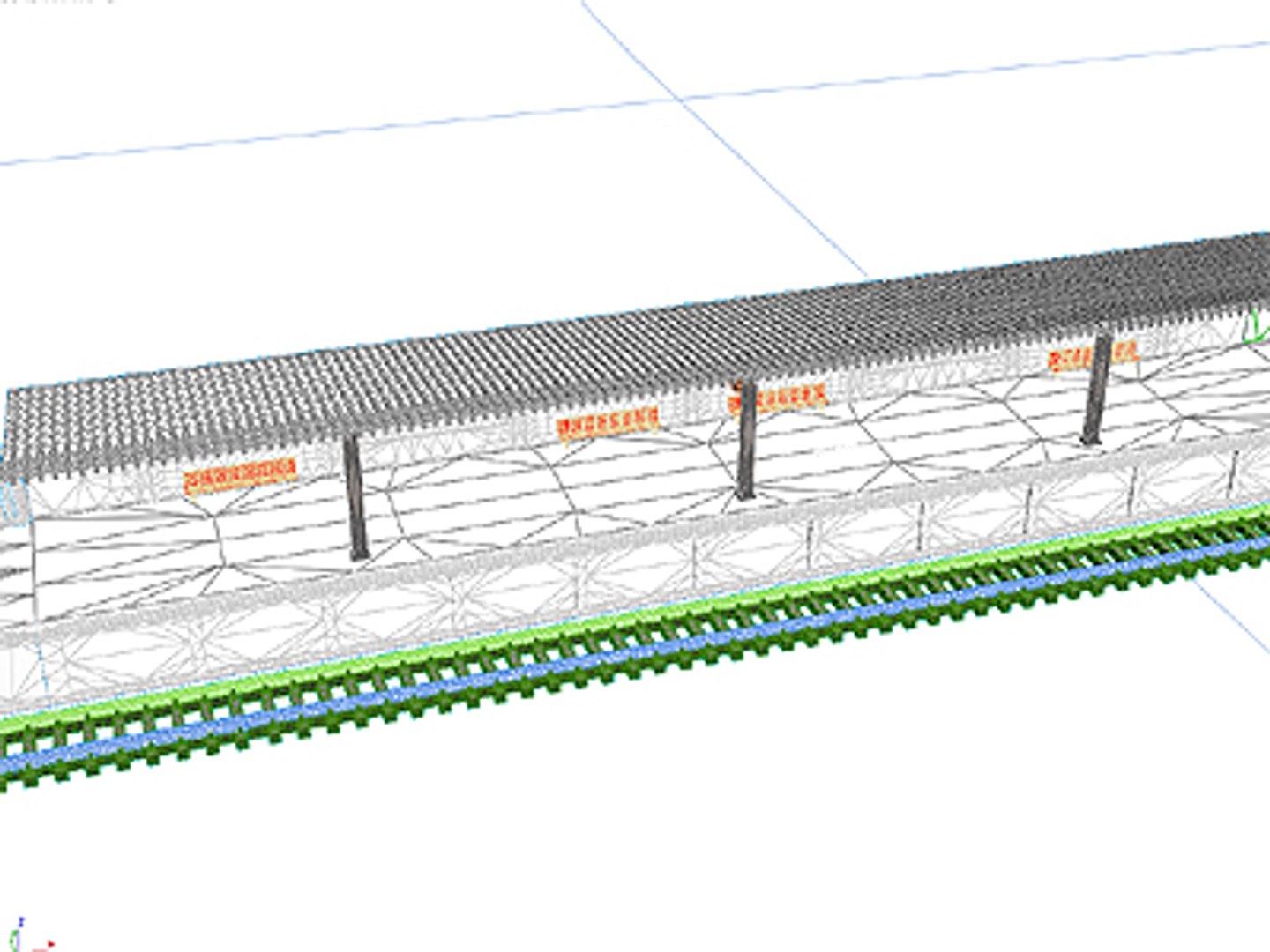 Uni-track Sided Railway Station 3d Model