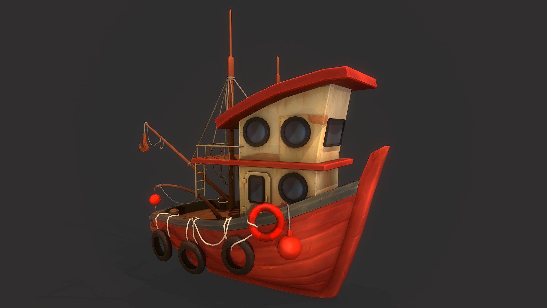 3D Stylized Diesel Boat Model - TurboSquid 1631950