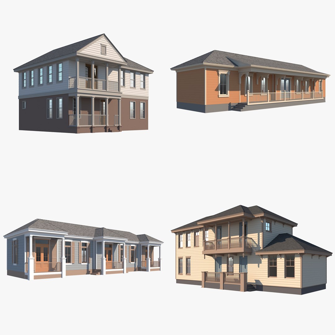 3D Collection Of 4 Houses - TurboSquid 1798232