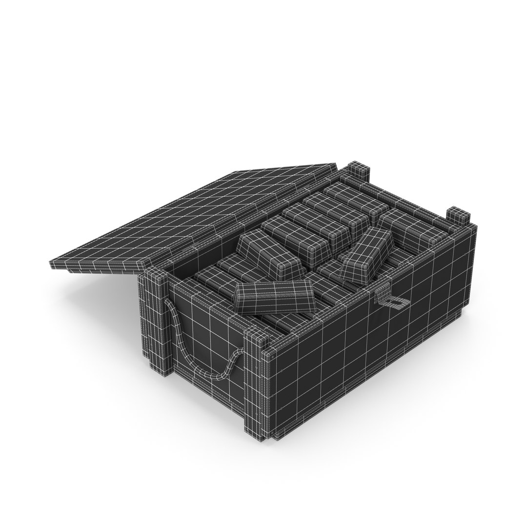 Crate Box And Gold Bars 3D Model - TurboSquid 2200769