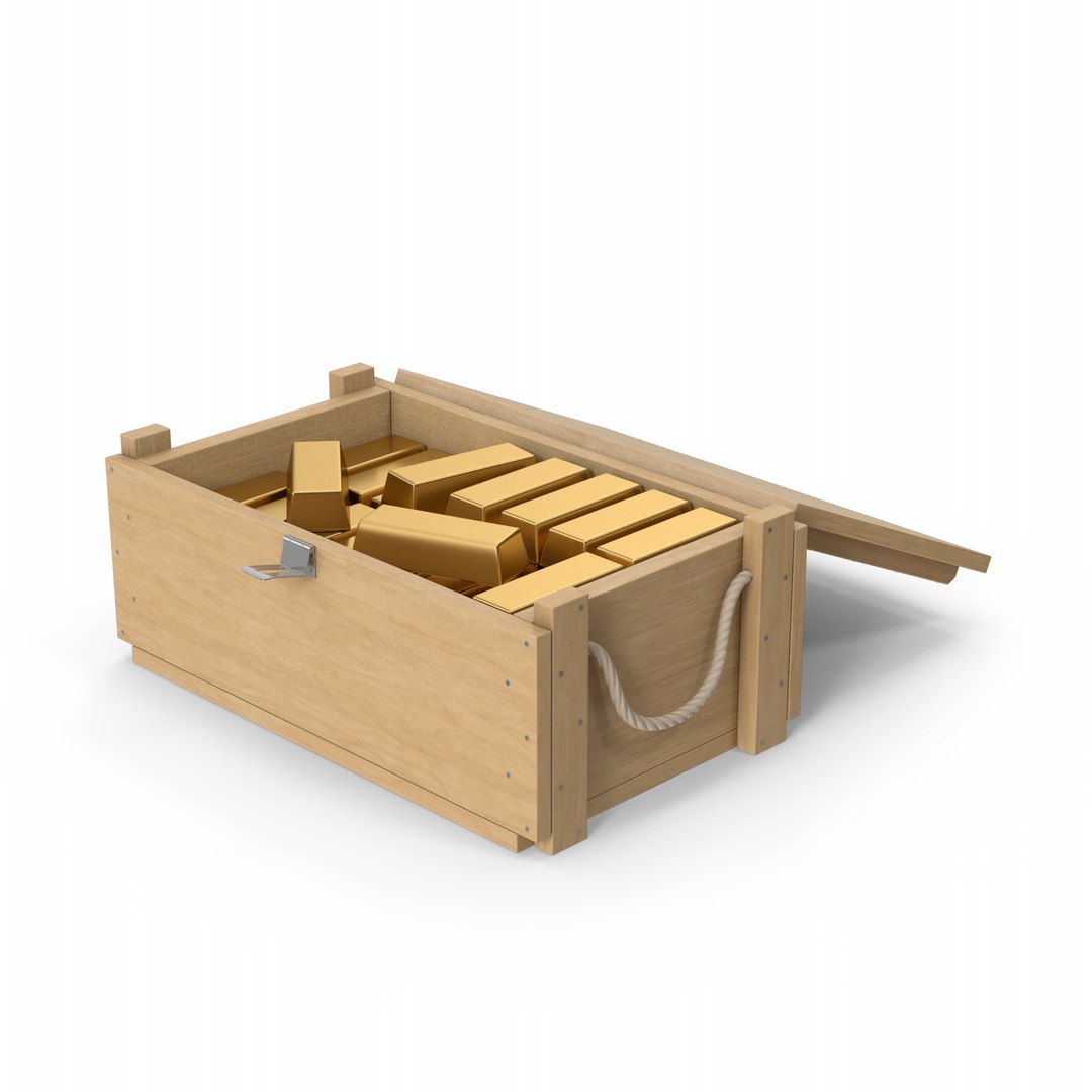 Crate Box And Gold Bars 3D Model - TurboSquid 2200769
