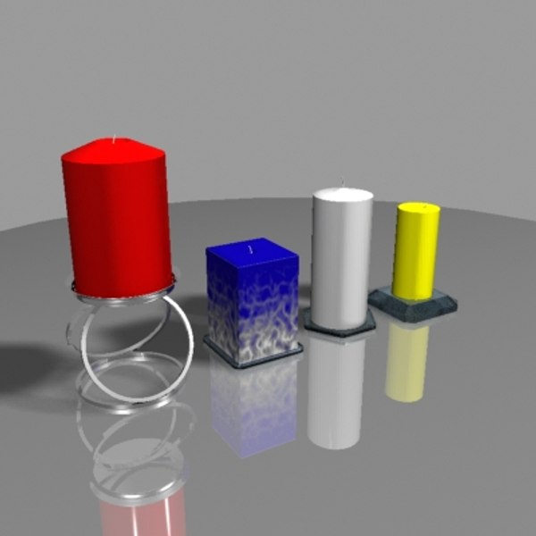 free candles holders 3d model