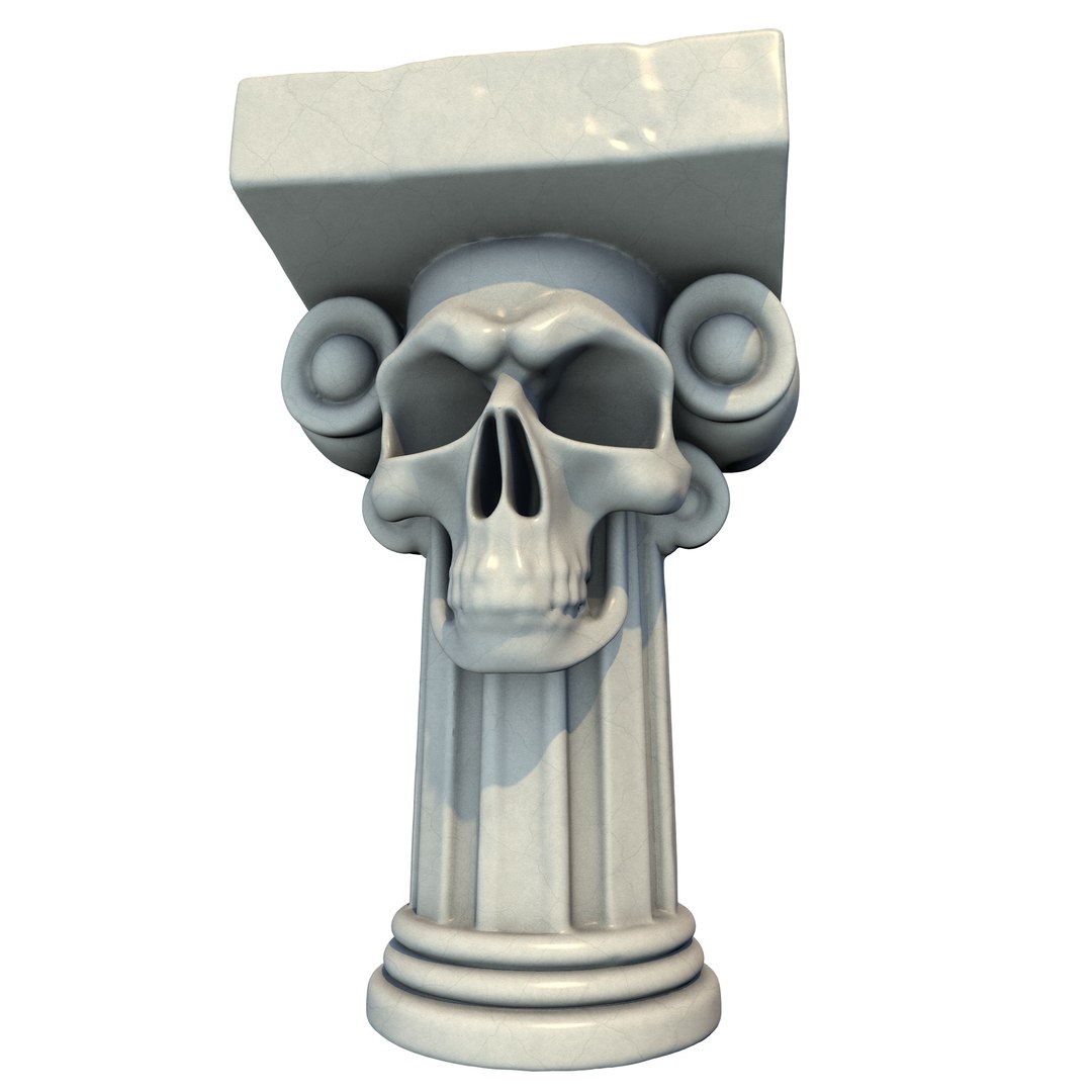 3D Temple Stone Skull Pillar 2 Model - TurboSquid 2417057