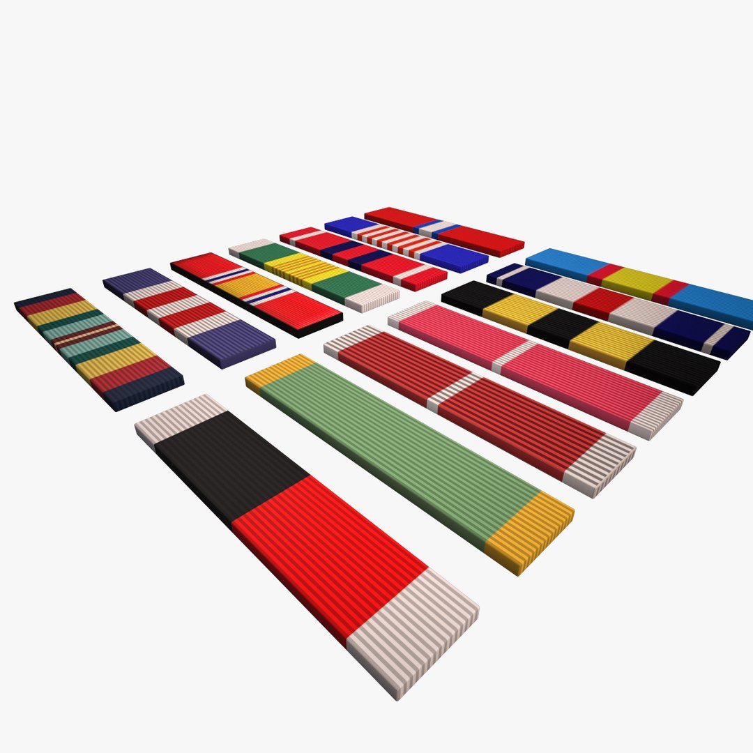 14 Military Ribbons - 3D Model - TurboSquid 1190811