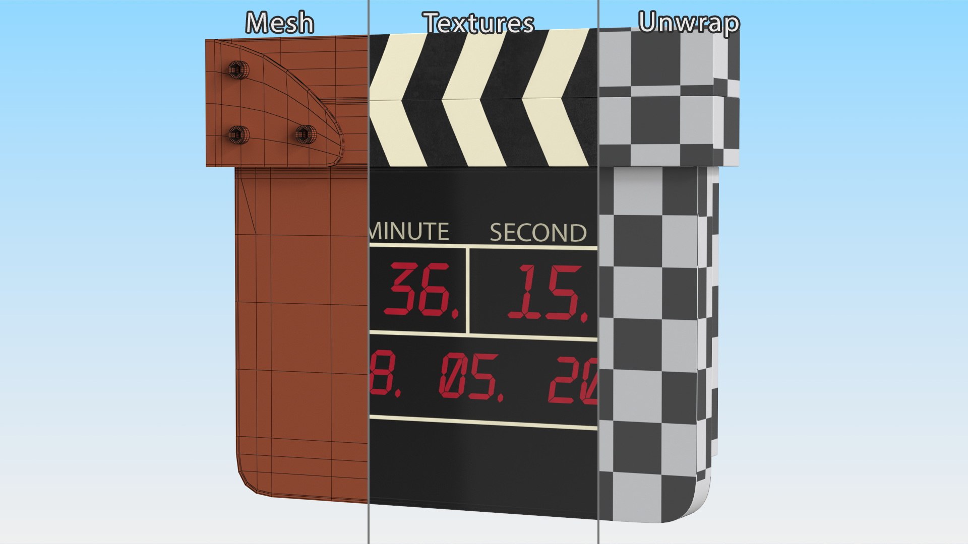 3D Open Digital Movie Clapboard - TurboSquid 2117703