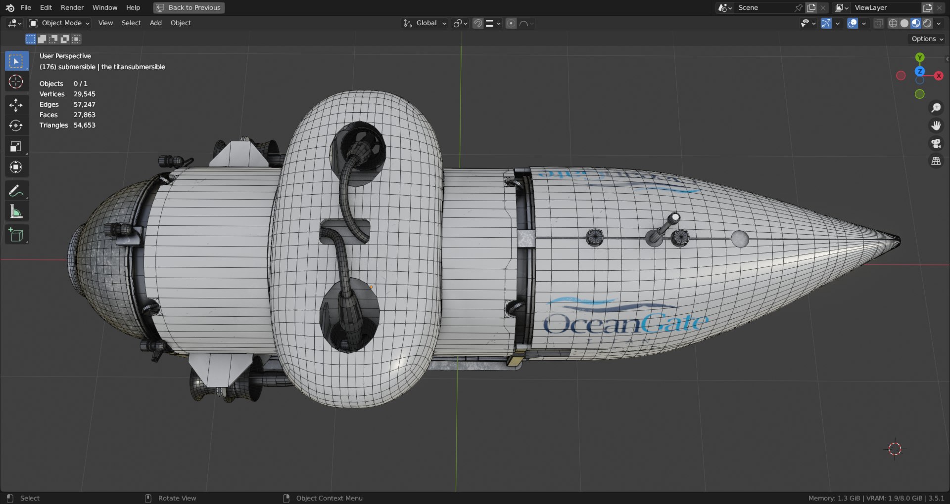 OceanGate Titan Submersible - Submarine 3D Model - TurboSquid 2124599
