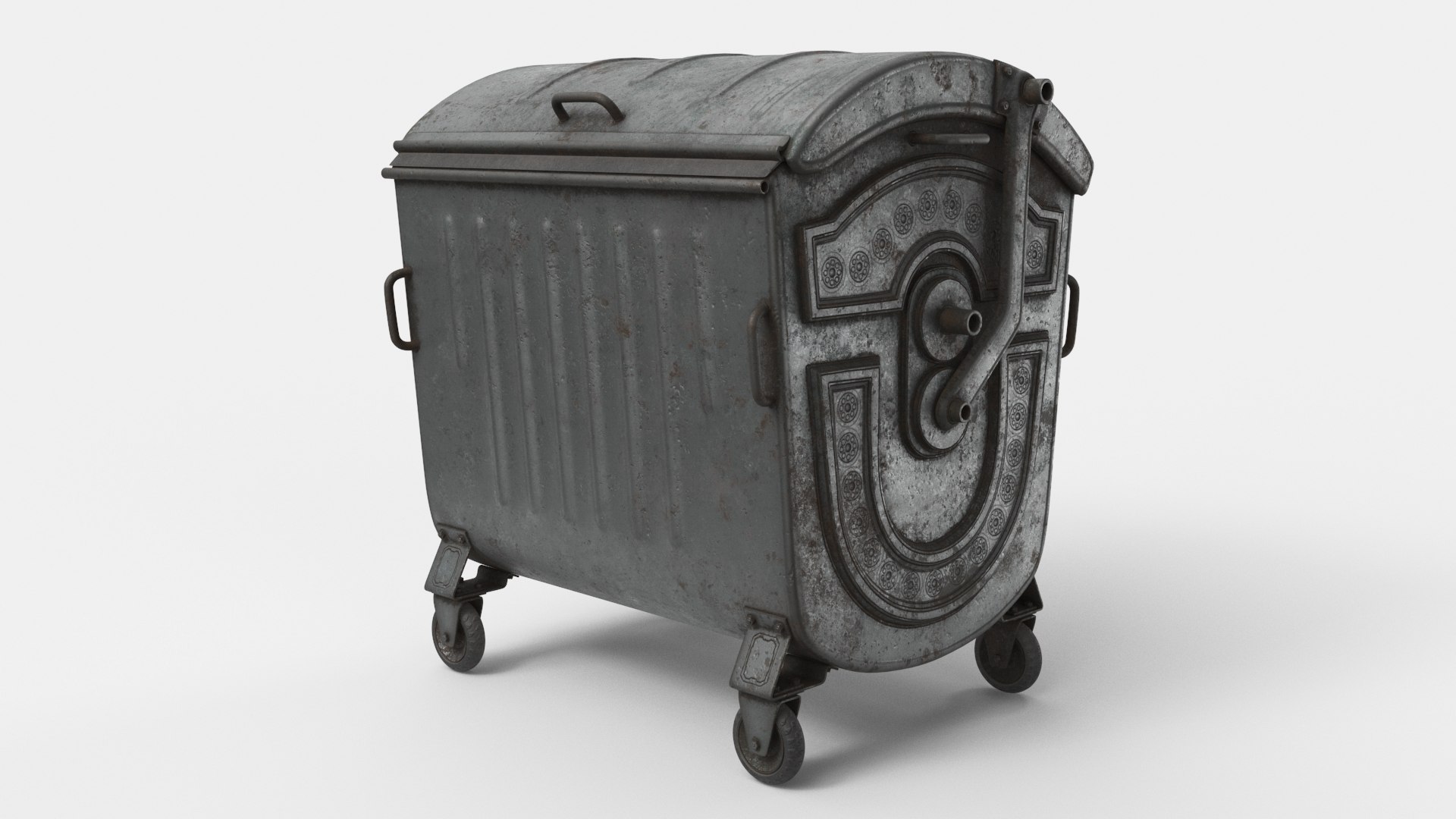Metal Garbage Container Rusty - PBR 3D model - TurboSquid 2164349