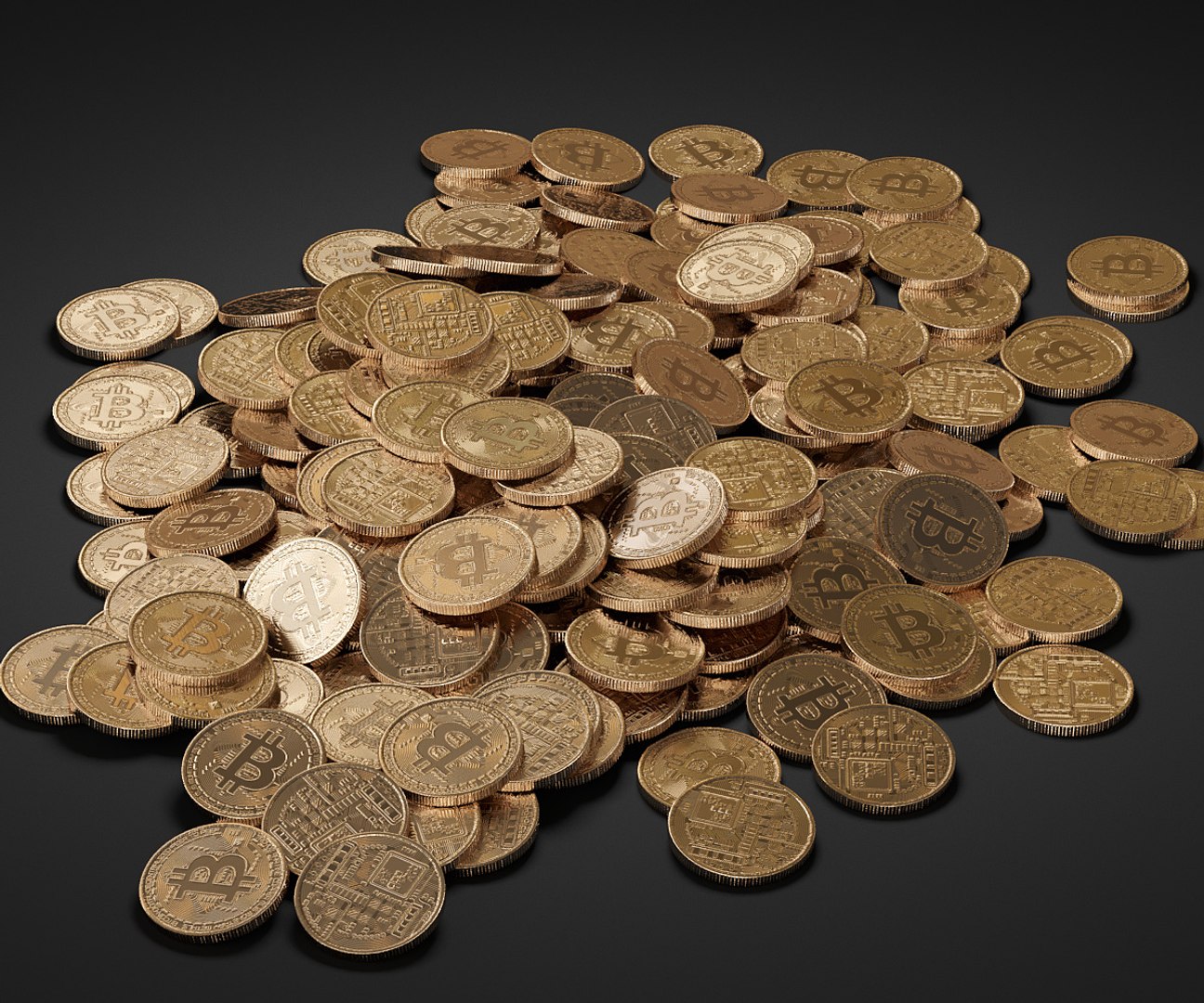 Pile Bitcoins 3D Model - TurboSquid 1248717