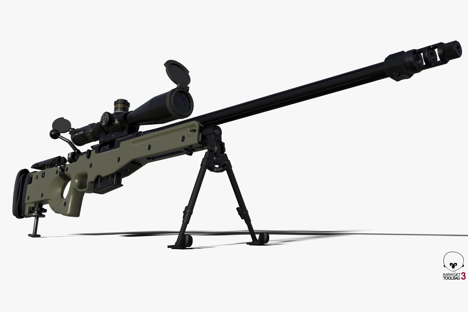 3d sniper rifle l96a1 model