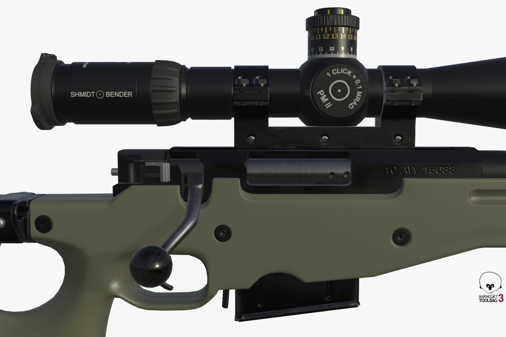 3d sniper rifle l96a1 model