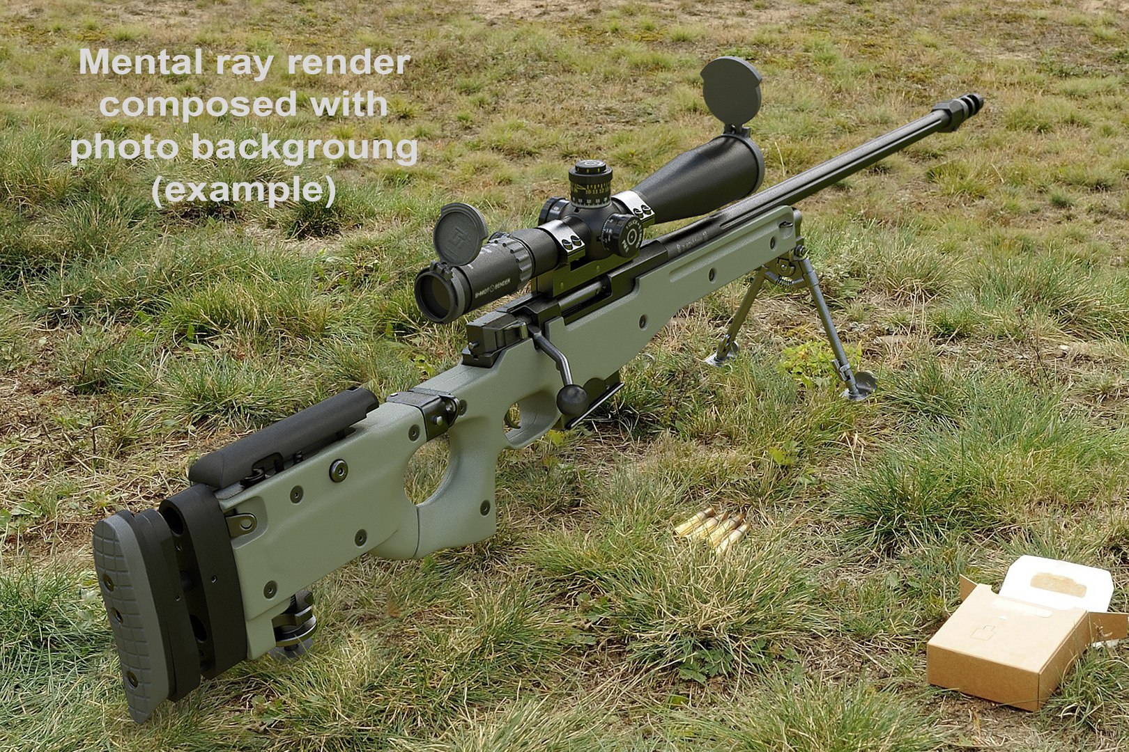 3d sniper rifle l96a1 model