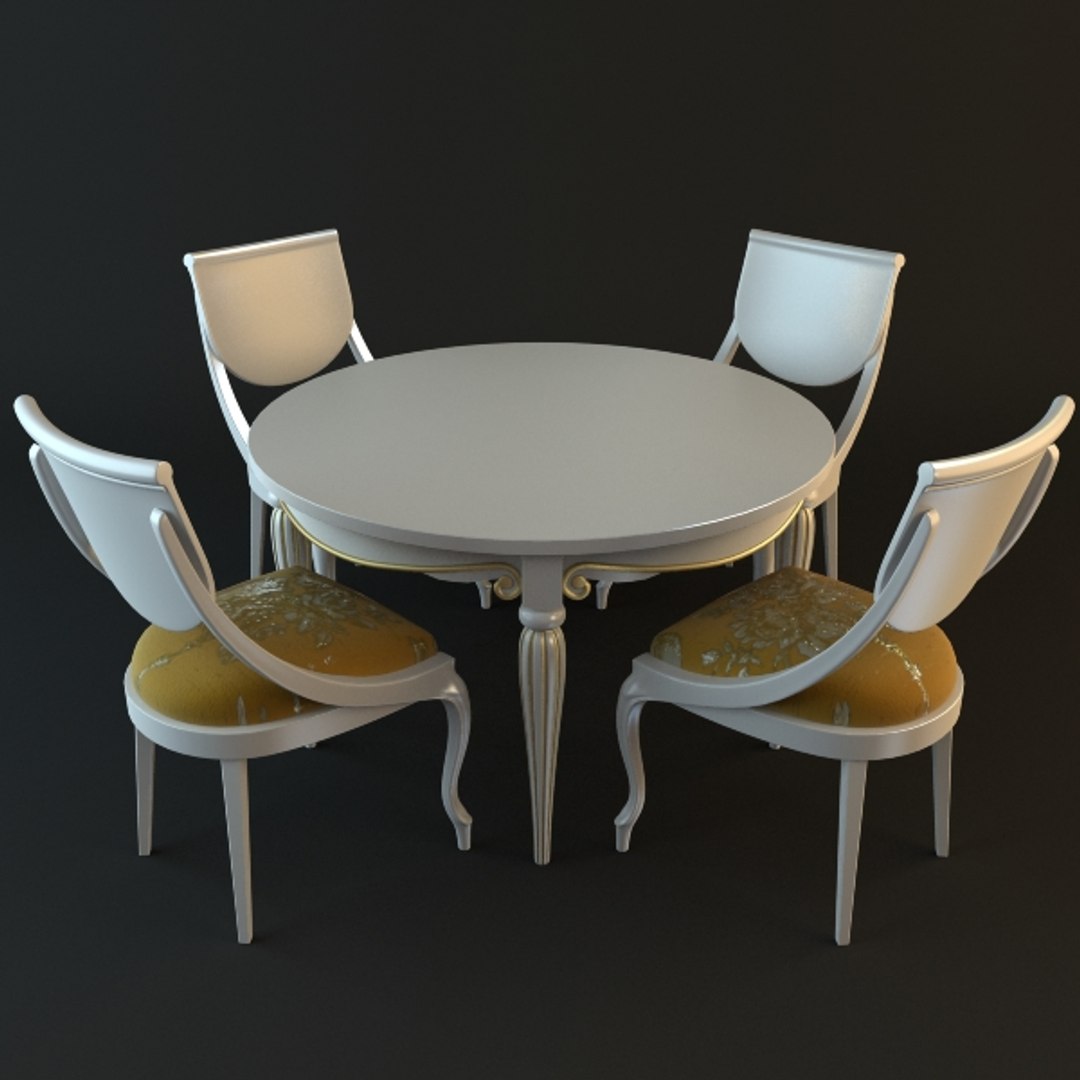 3d model table chair