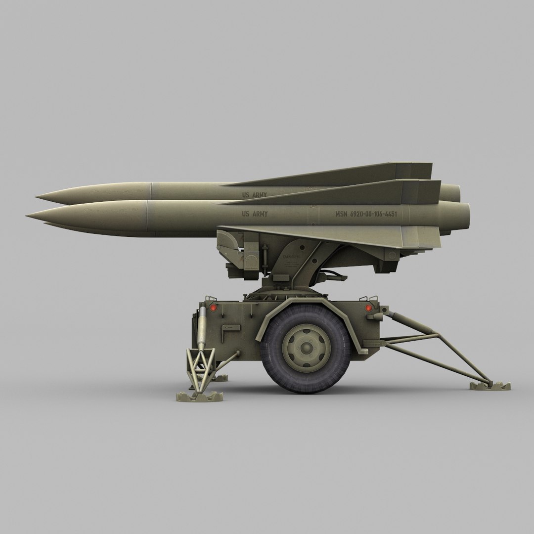 Low-poly Hawk Missile Launcher Max