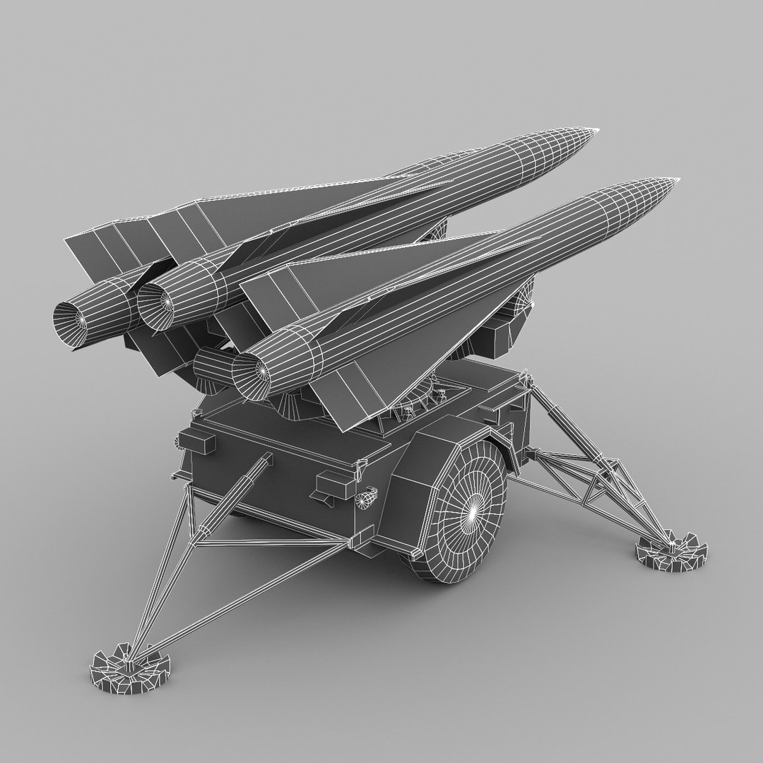 Low-poly Hawk Missile Launcher Max