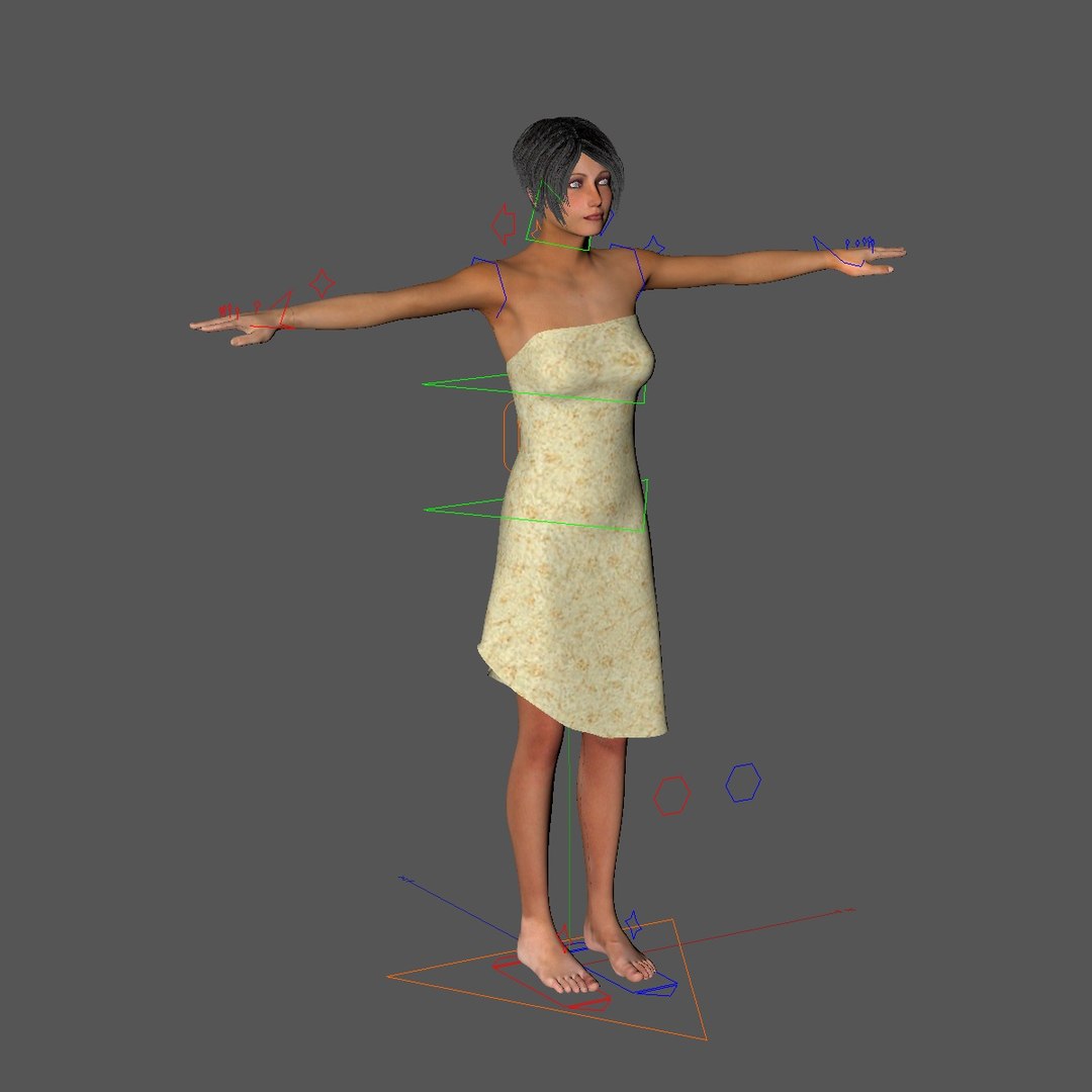 Carol Female Rigging Character 3d Model