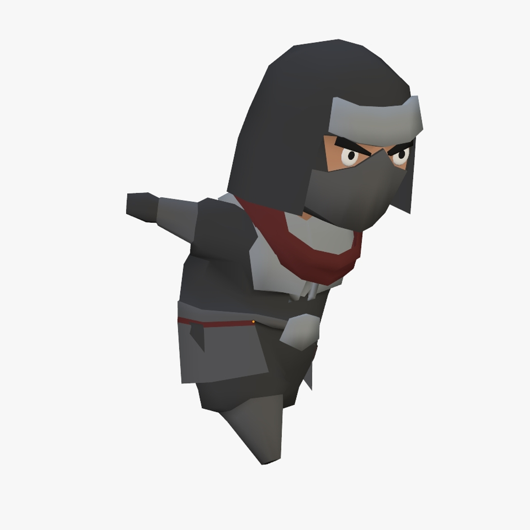 Cartoon style ninja character 3D model - TurboSquid 1368592
