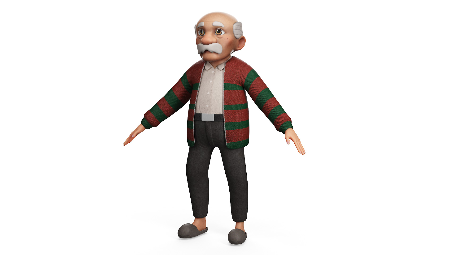 3D Model Cartoon Character - Grandpa - TurboSquid 1953192