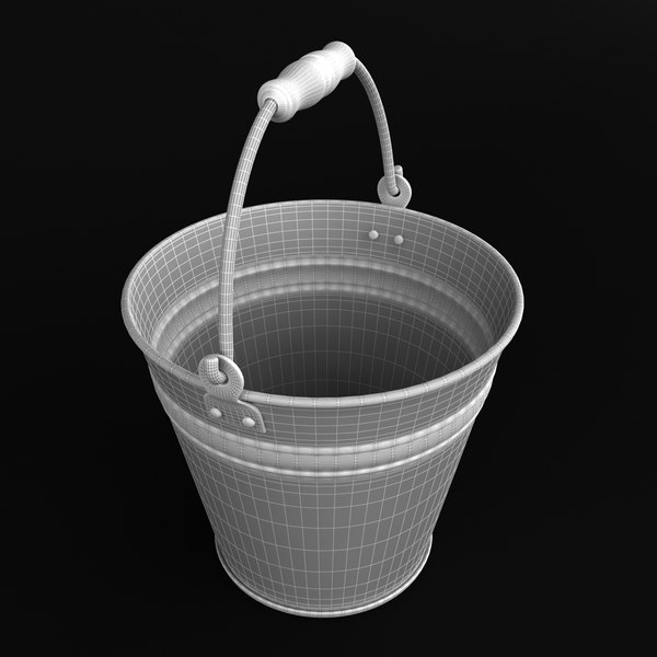 bucket metal planter 3d model