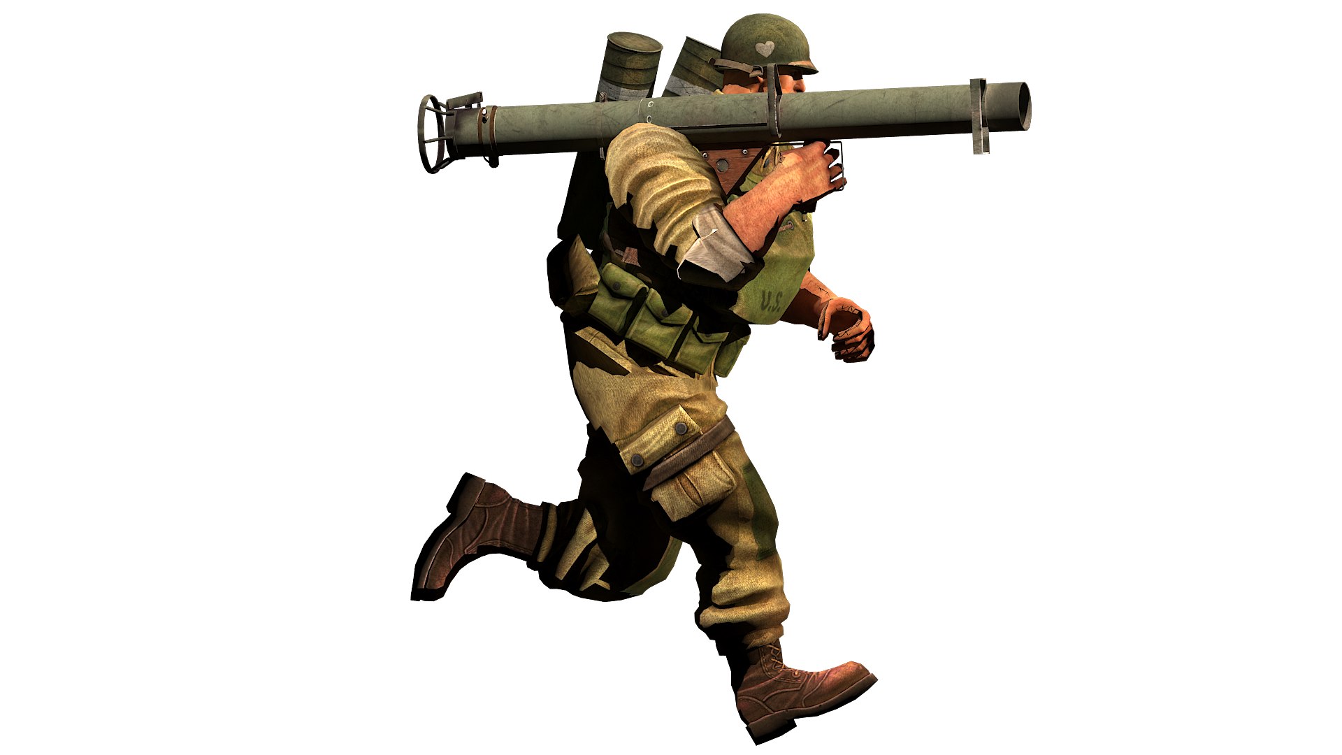 3D WW2 USA Bazooka Soldier - TurboSquid 1898223