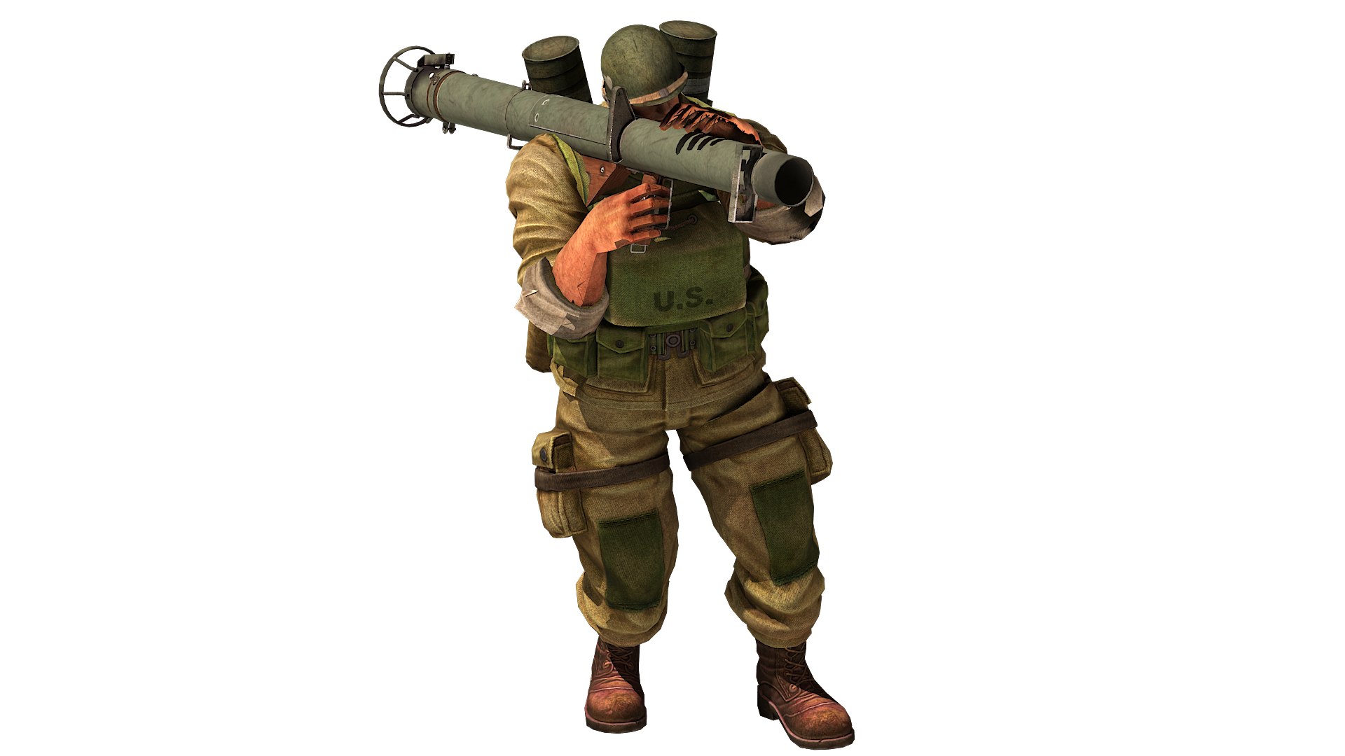 3D WW2 USA Bazooka Soldier - TurboSquid 1898223
