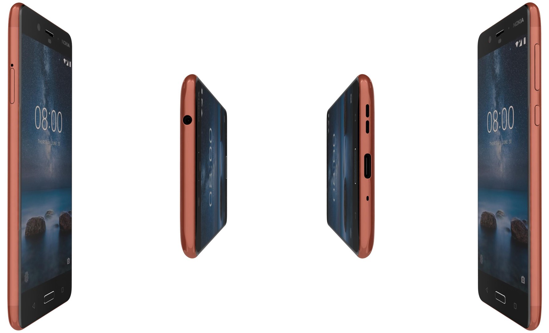 Nokia 8 polished copper 3D - TurboSquid 1207233