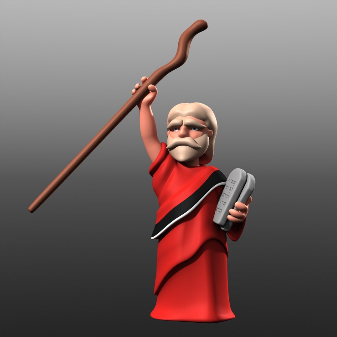 Cartoon Moses 3d Obj