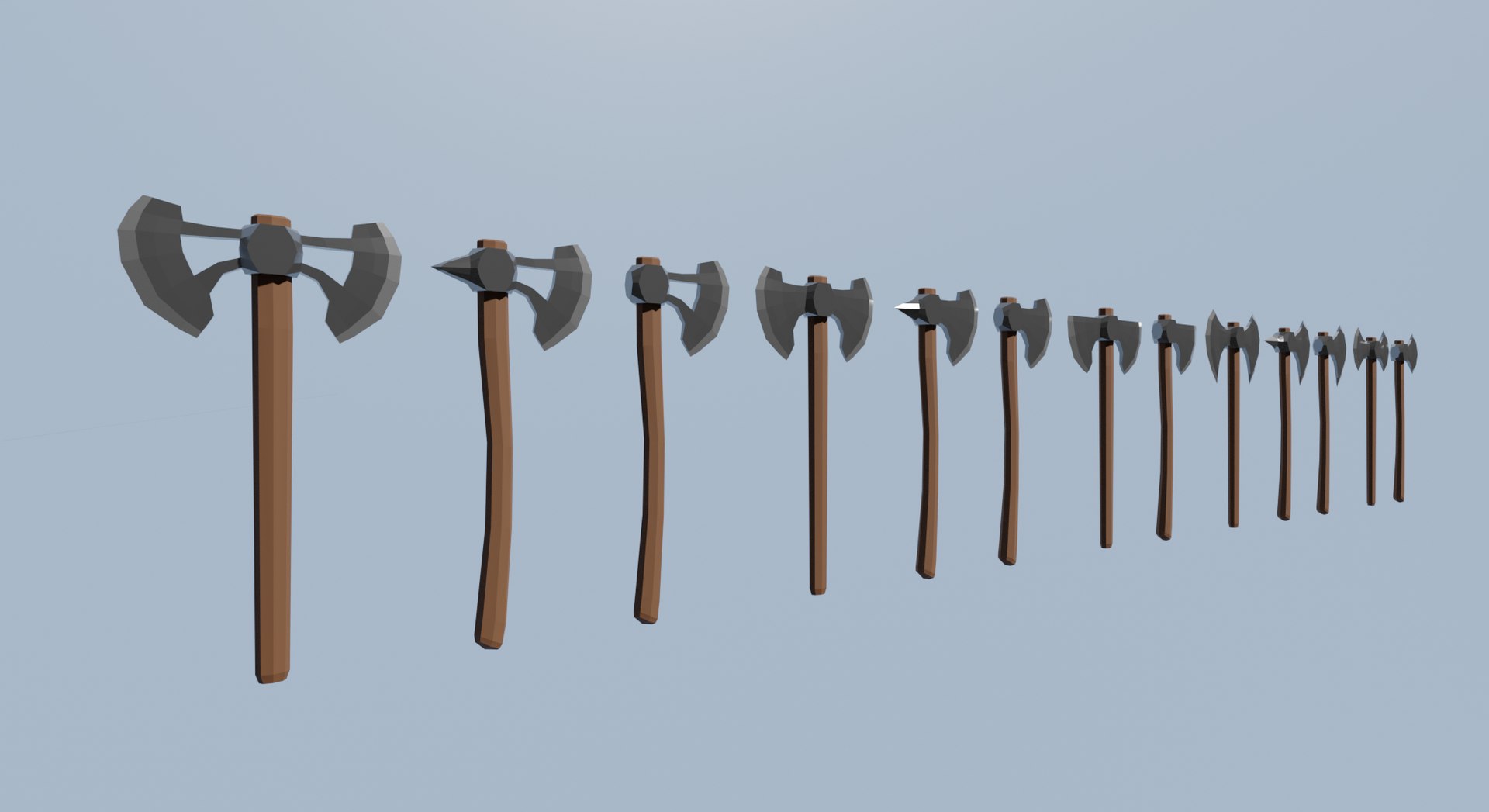 Pack Of 13 LowPoly Axes 3D Model - TurboSquid 1935100