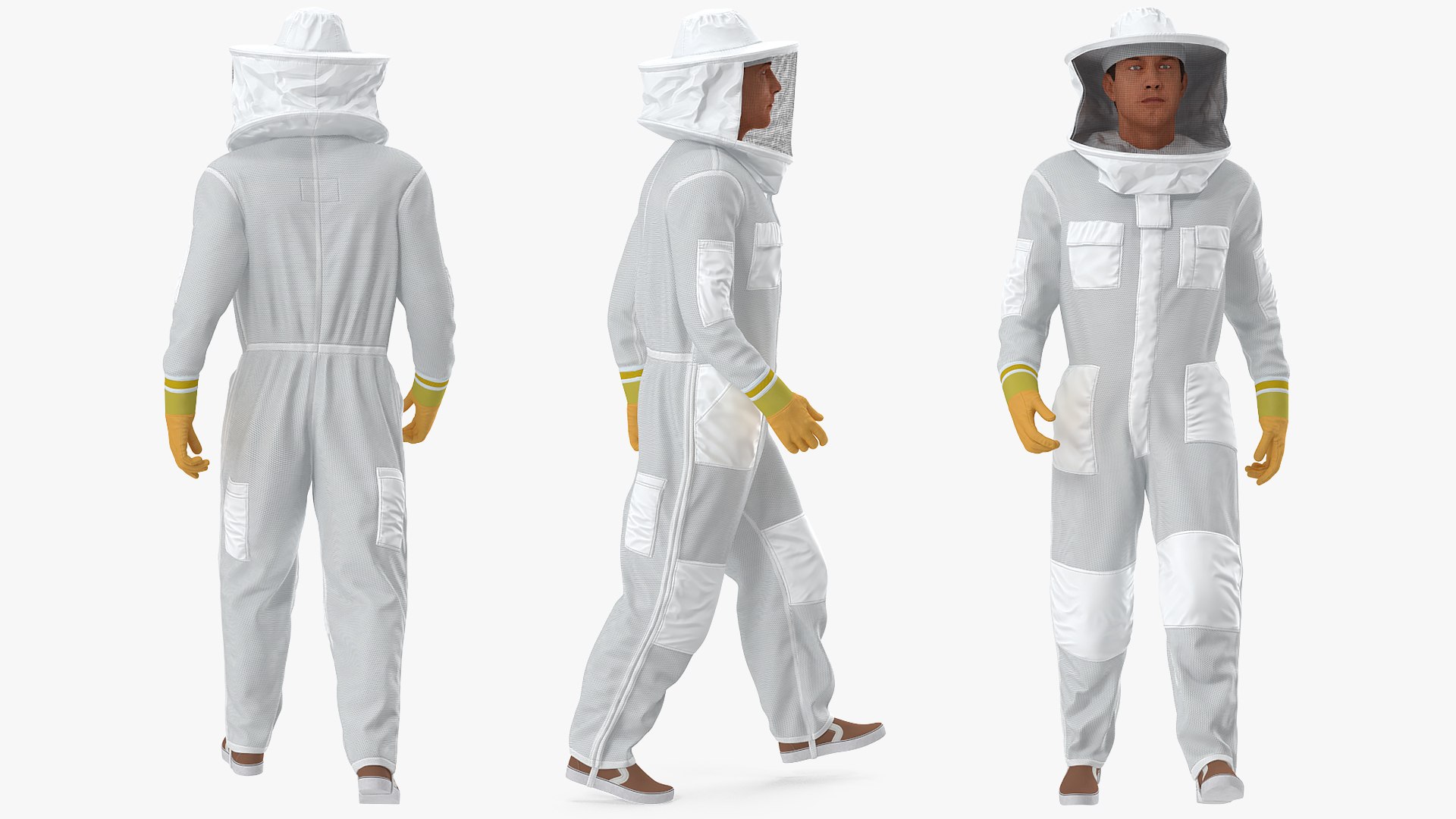 3D model man wearing beekeeping suit - TurboSquid 1649337