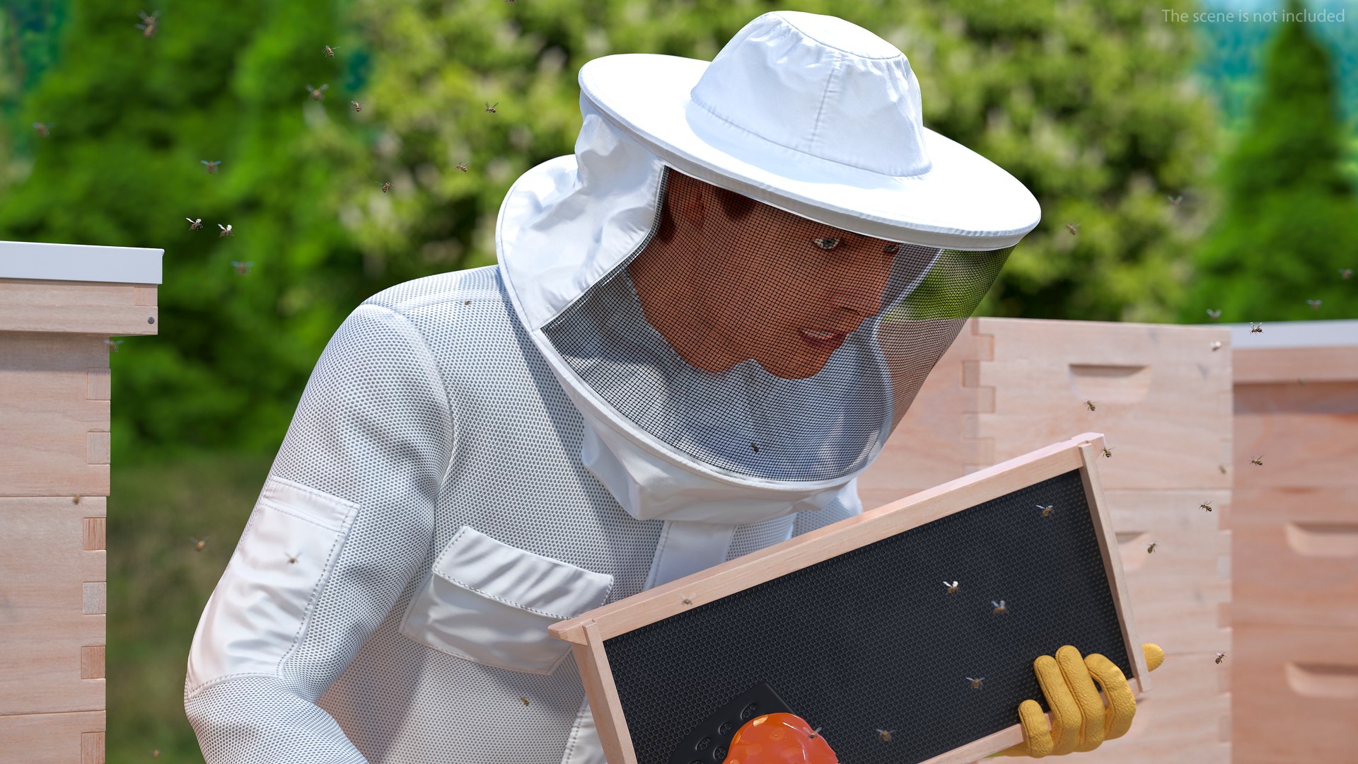 3D model man wearing beekeeping suit - TurboSquid 1649337