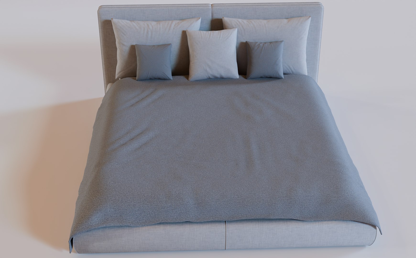 3D Model Realistic Bed 3D Model High And Low Poly Versions Included ...