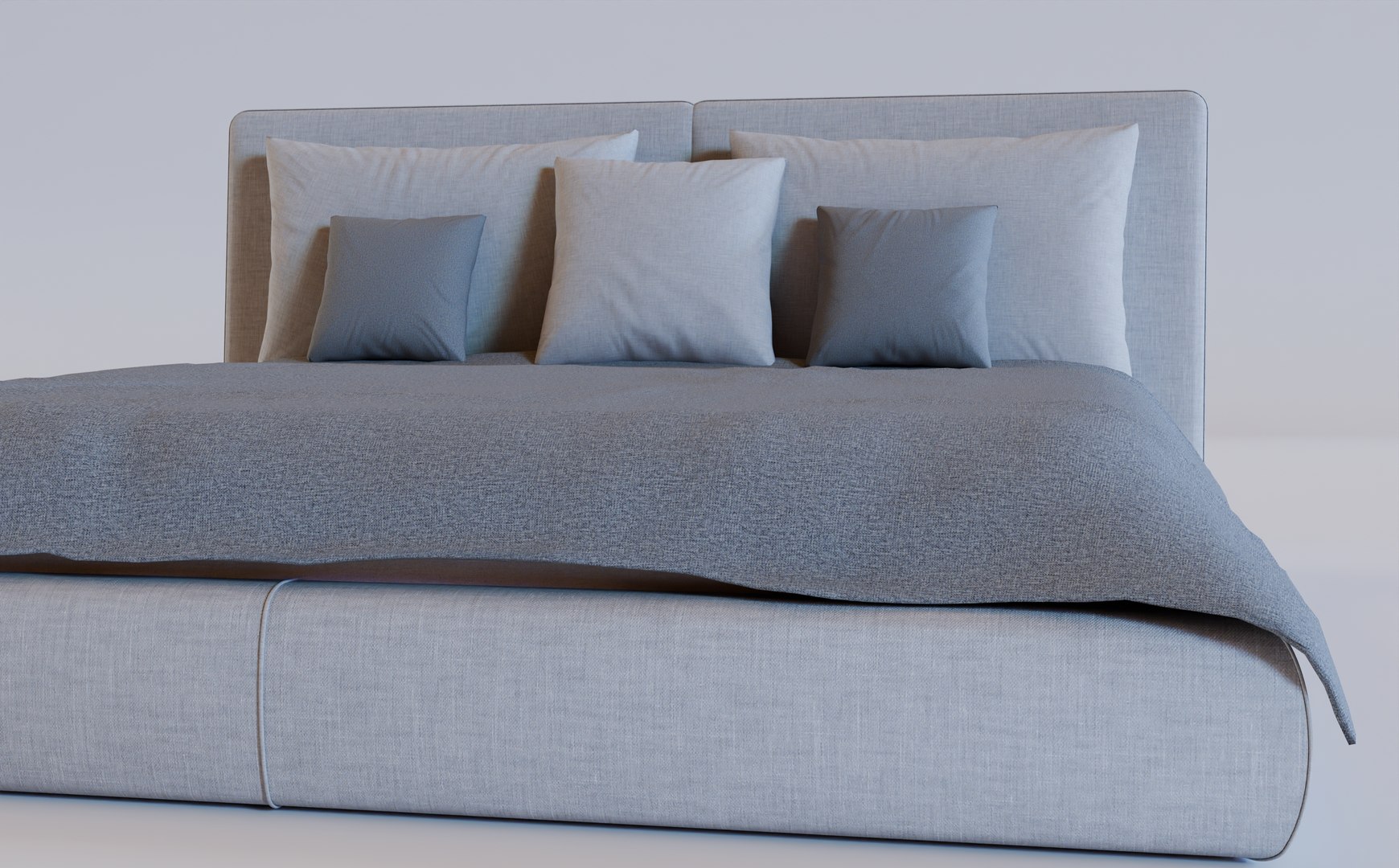 3D Model Realistic Bed 3D Model High And Low Poly Versions Included ...