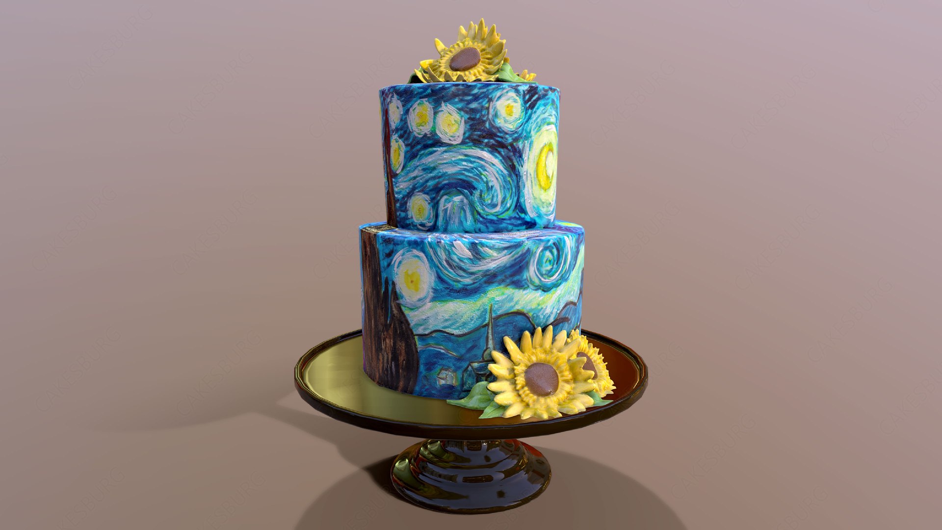 Van Gogh - Starry Night Cake 3D - TurboSquid 2022069