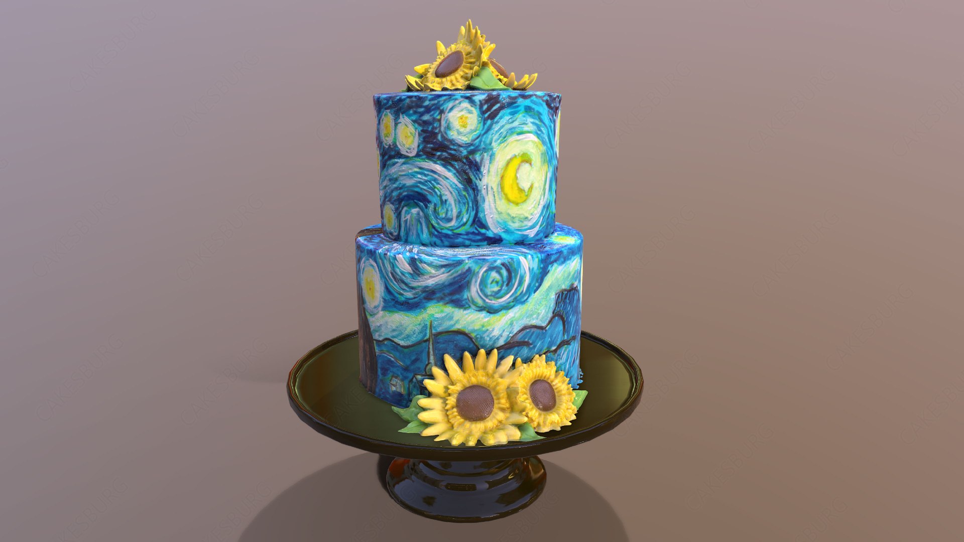 Van Gogh - Starry Night Cake 3D - TurboSquid 2022069