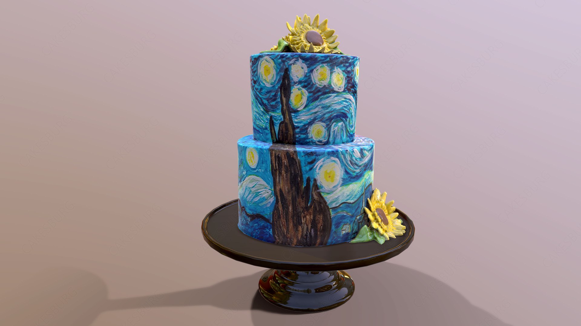 Van Gogh - Starry Night Cake 3D - TurboSquid 2022069