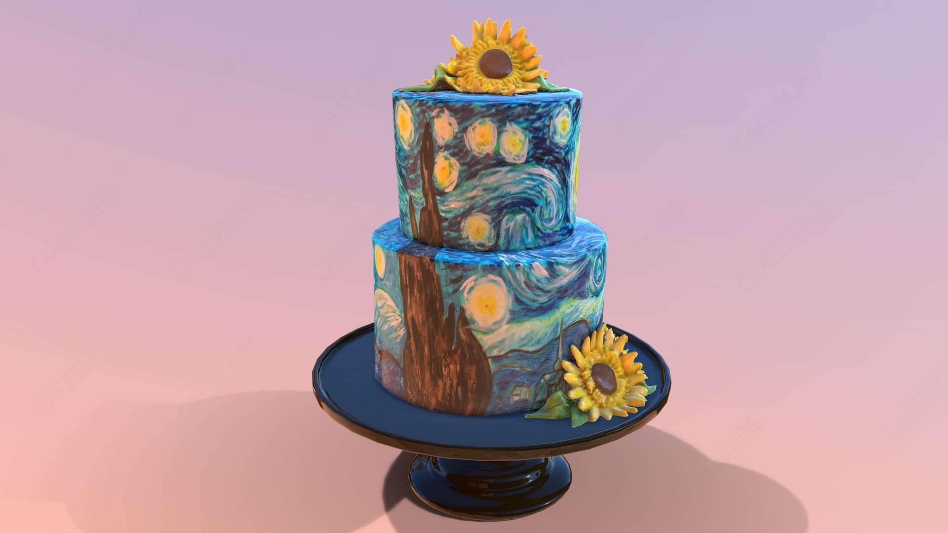 Van Gogh - Starry Night Cake 3D - TurboSquid 2022069