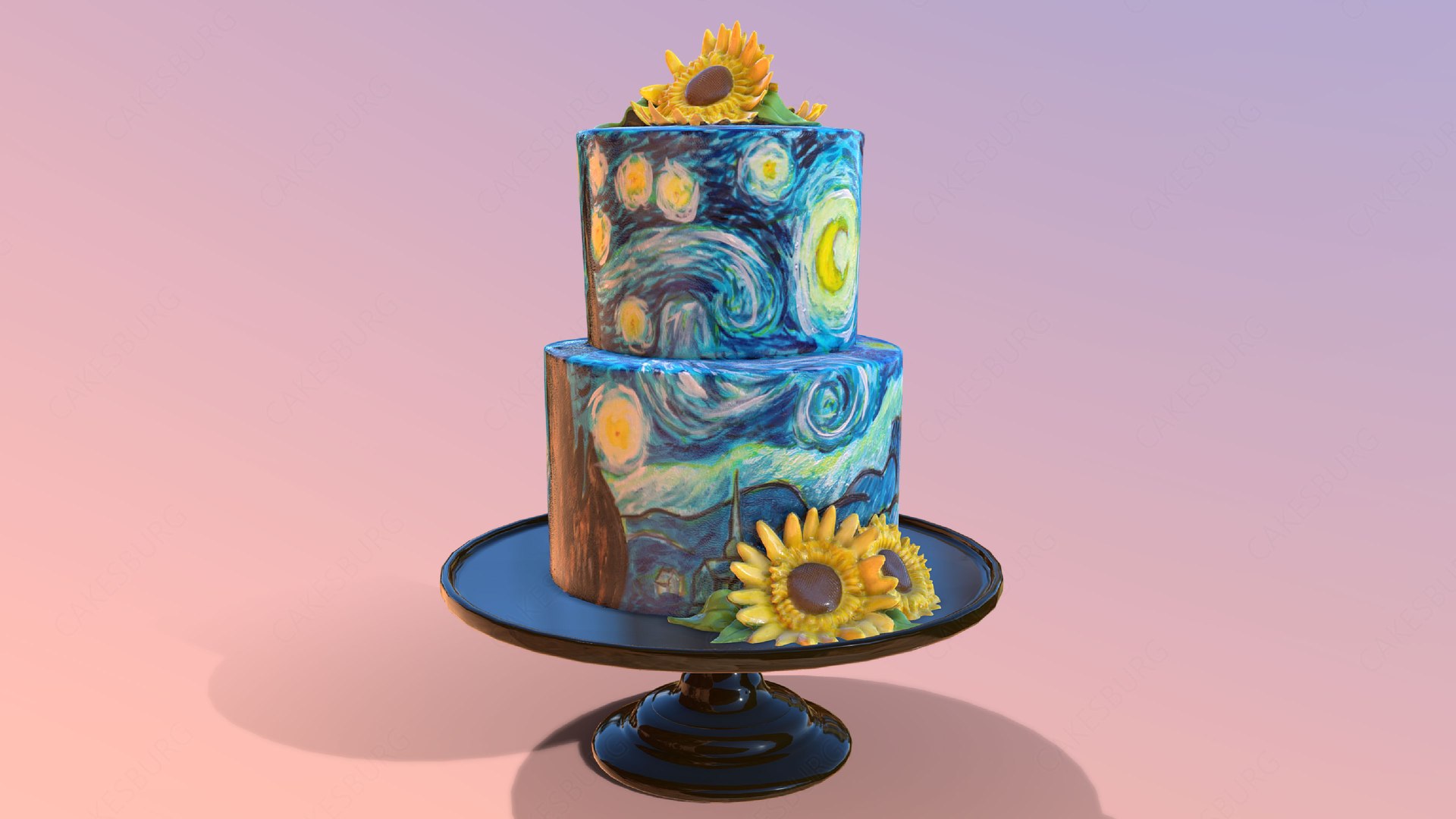 Van Gogh - Starry Night Cake 3D - TurboSquid 2022069